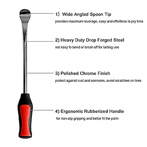 ASOOLL 11.5" 𝐓𝐢𝐫𝐞 𝐒𝐩𝐨𝐨𝐧𝐬 Motorcycle Tire Changer Tools Bike Tire Iron Levers Repair Kit with 3 Pcs Rim Protectors