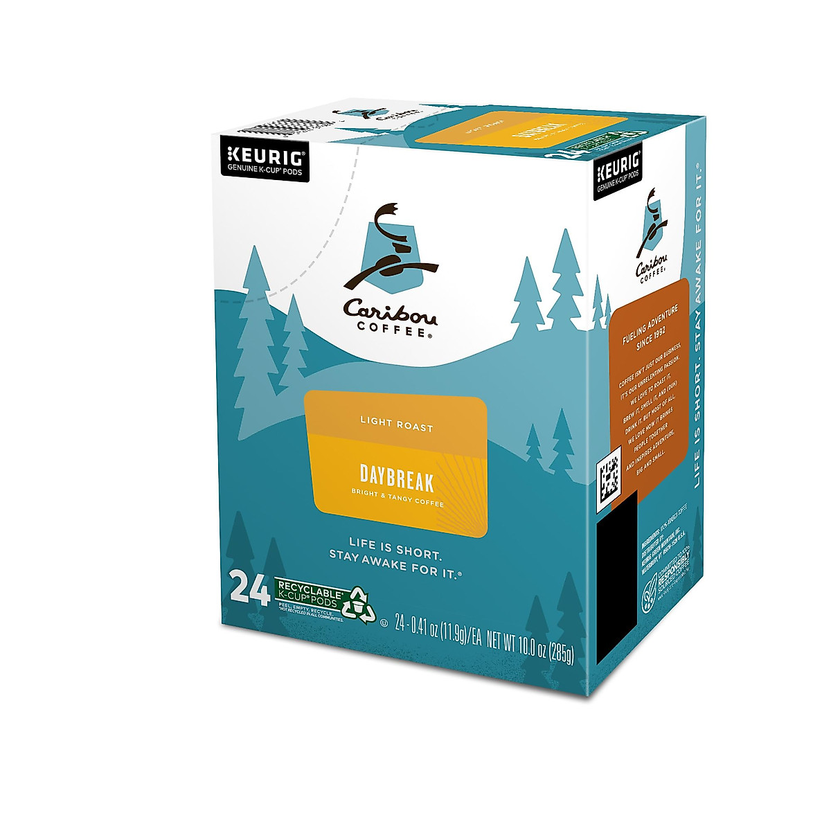 Caribou Coffee Daybreak Morning Blend, Single-Serve Keurig K-Cup Pods, Light Roast Coffee, 24 Count (11.9g)(Pack of 4)