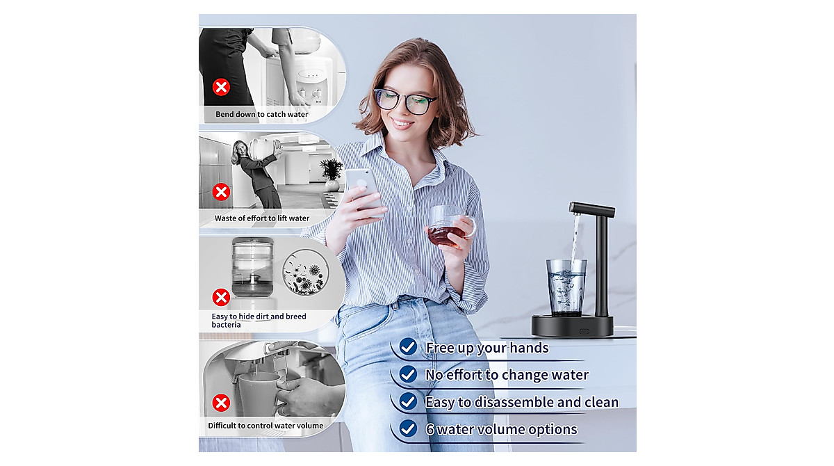 Water Dispenser - Portable Desk Water Pump for 5 Gallon Bottles