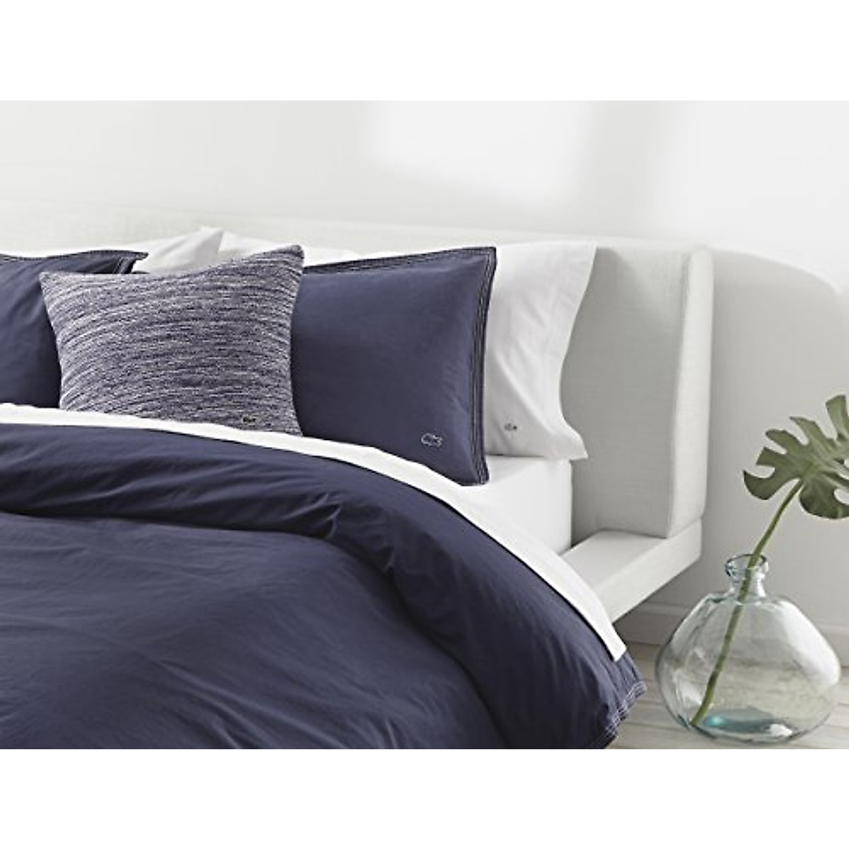 Lacoste Washed Solid Duvet Set, Indigo Blue, King (16270312)