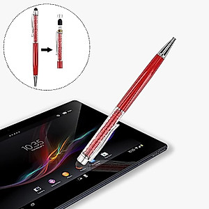 Bling Ballpoint Pens Crystal Diamond Pen Capacitive Touch Screen Stylus with Replacement Refills Rubber Tips for iPhone iPad Kindle Touchscreen Devices 3Pcs Writing Pen (Silver)