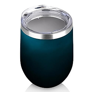silichee 20 Oz Stainless Steel Wine Tumbler with Lid Abstract Black Background Blue Corner Insulated Tumblers Vacuum Coffee Mugs for Hot and Cold Drinks,Coffee,Wine