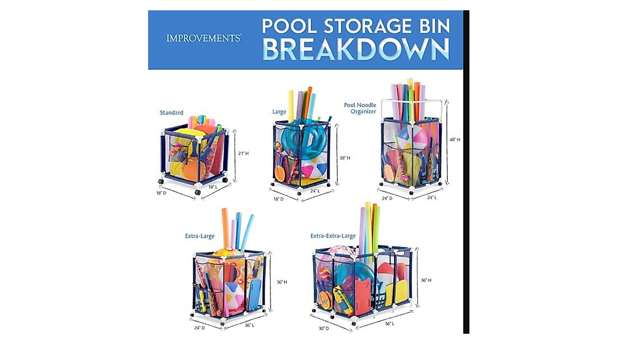 Large Pool Storage Bin - Organize Your Swim Accessories