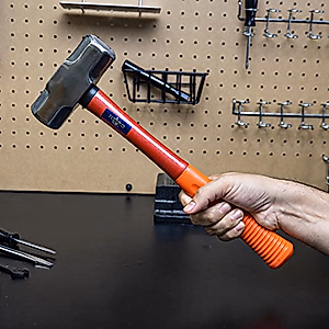 NEIKO 02867A Fiberglass Sledge Hammer 3.3 Pound Heavy-Duty Forged Steel Rubber Grip Handle Mirror Polished Head