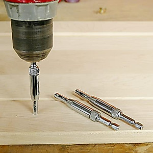 Deadwood Crafted Tools VIX Self Centering Drill Bit Set - 7/64, 9/64, and 11/64in Wood Drill Bits for Hinges and Shelves