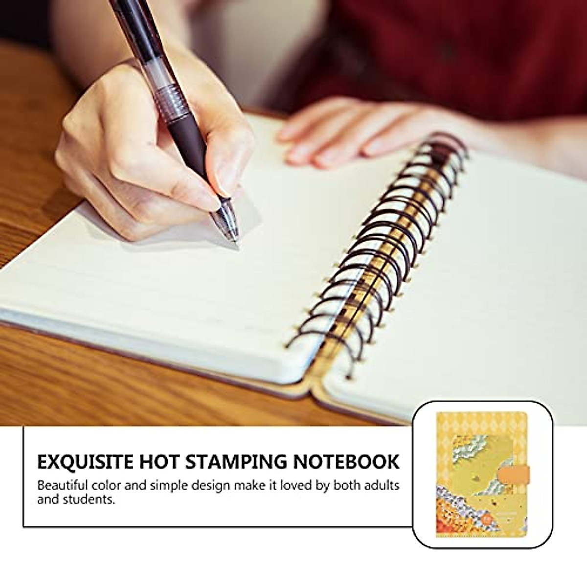 DEPILA 3 pcs Leather Small Stationery Stamping Writers Button Notepads Notebook Natural Note Writing Hardcover Account Memo Multipurpose Notepad Office Journal Plan School Subject Travel Note pad ( Co