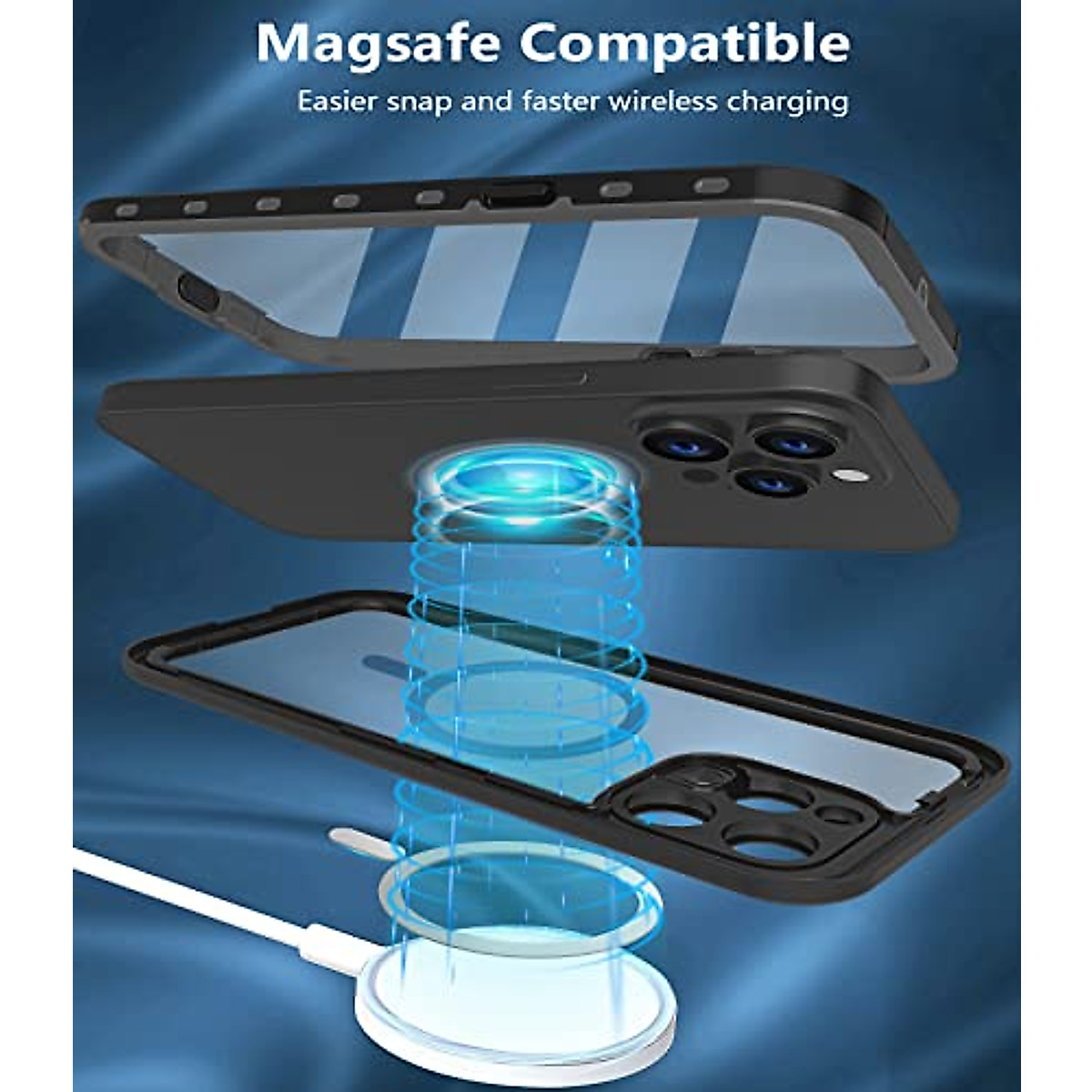 Guirble Design for iPhone 14 Pro Waterproof Case, Shockproof Dustproof Phone Case for iPhone 14 Pro with Screen Protector, Full Body Protective Case for iPhone 14 Pro Cover 6.1'' (Black/Gray)