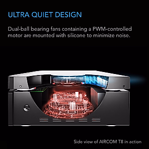 AC Infinity AIRCOM T8, Quiet Cooling Blower Fan System for Digital Video Recorder 17" Rear-Exhaust for Receivers, Amps, DVR, AV Cabinet Components