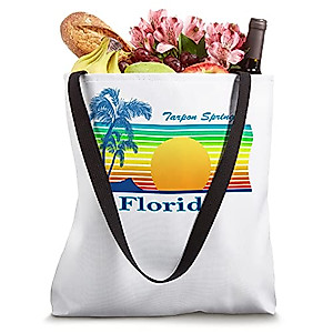 Tarpon Springs Florida Retro Tropical Beach Sunset Tote Bag