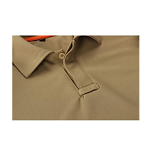 ZITY Mens Polo Shirt Short Sleeve Sports Tactical T-Shirt Athletic Golf Polos Daily Casual Stylish Collared Shirts for Men Khaki Medium