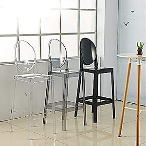 2xhome Transparent Modern Mid Century Armless With Back Ghost Counter Height Bar Stool Chair 25",