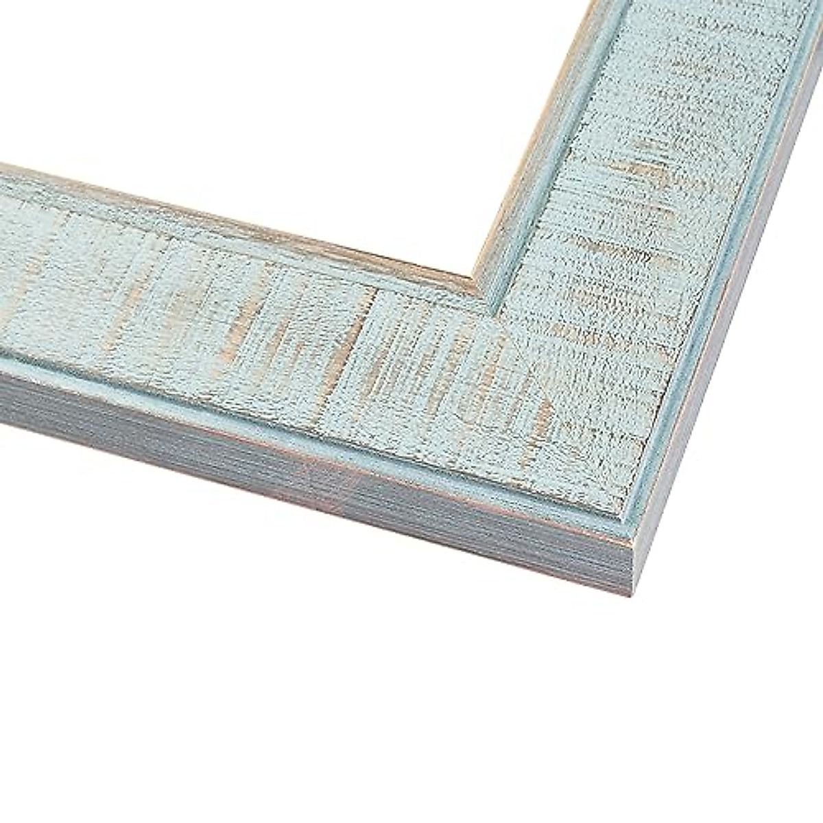 9x25 Frame Blue Scuffed Distressed Solid Wood Picture Frame Width 1.5 Inches | Interior Frame Depth 0.5 Inches | Sonoma Blue Distressed Photo Frame Complete with UV Acrylic, Foam Board Backing &