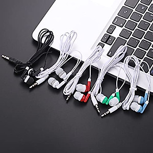 Yoley 200 Packs Classroom Earbuds Bulk Headphones for Kids School Students Children, Wholesale Class Set Durable Earphones, Individually Bagged (200 Mixed)