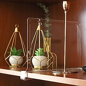 Hmyomina 8pcs Shelf Dividers for Closet Organization, Acrylic Shelf Dividers for Wood Shelf and Cabinets Shelf in Bedroom, Kitchen and Office