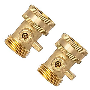 Xiny Tool Brass Garden Hose Shut Off Valve, Heavy Duty 3/4 Inch Solid Brass Garden Hose Shut Off Valve with 4 Extra Rubber Washers (4)