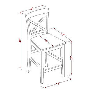 East West Furniture CAPB7H-OAK-W Dining Set, 7-Piece