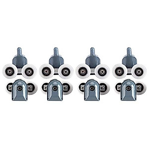 FastUU Pulleys Rollers, Low Noise Shower Door Rollers, Easy Clean Door Roller, Shower Cabins for Bathroom(Double Wheel)