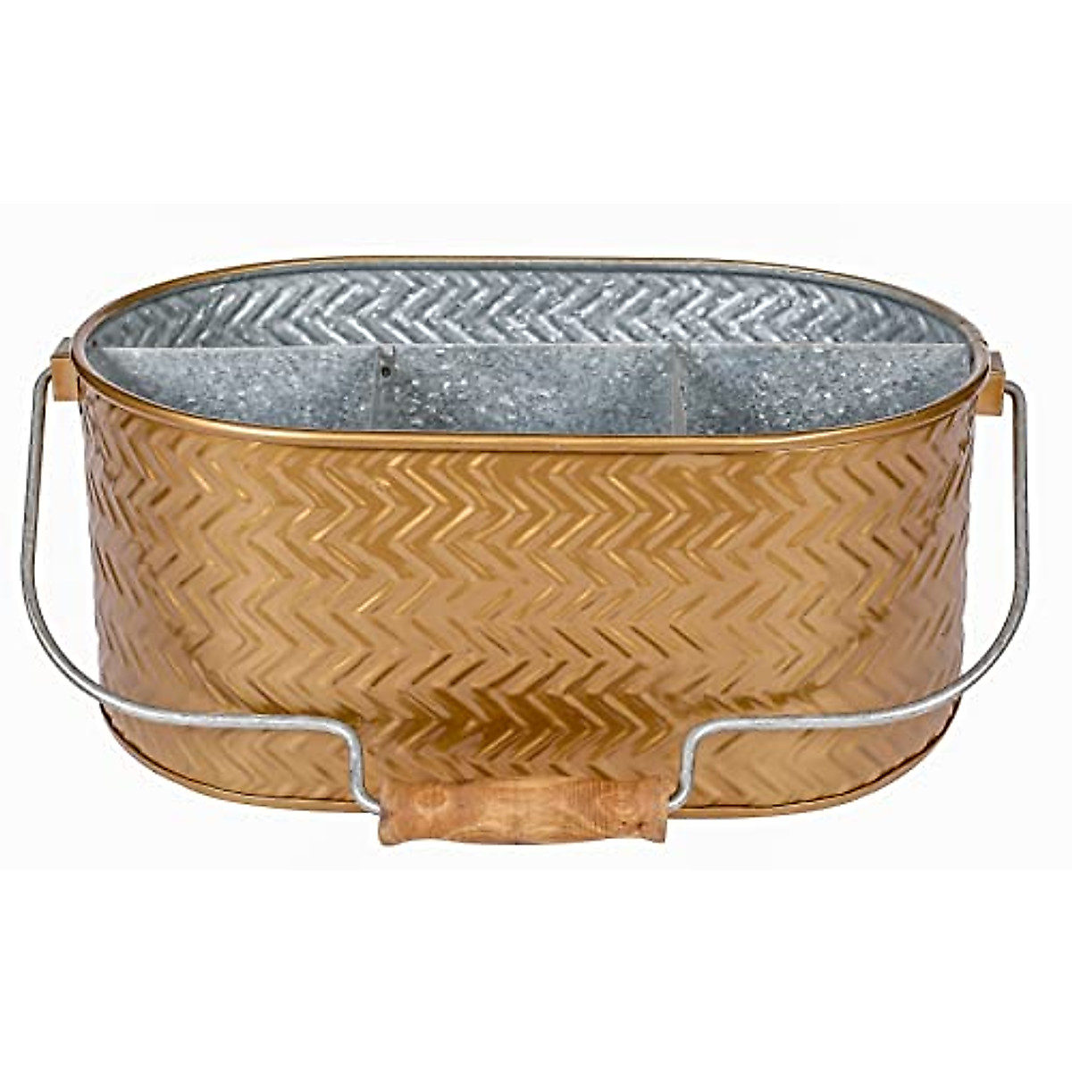 Galvanized Bucket,Galvanized Utensil Holder,Utensil Caddy,Silverware Caddy,Metal Caddy,Outdoor Utensil Caddy,Tin Utensil Holder,Utensil Caddy for Parties,Picnic Caddy,Farmhouse Utensil -White Natural