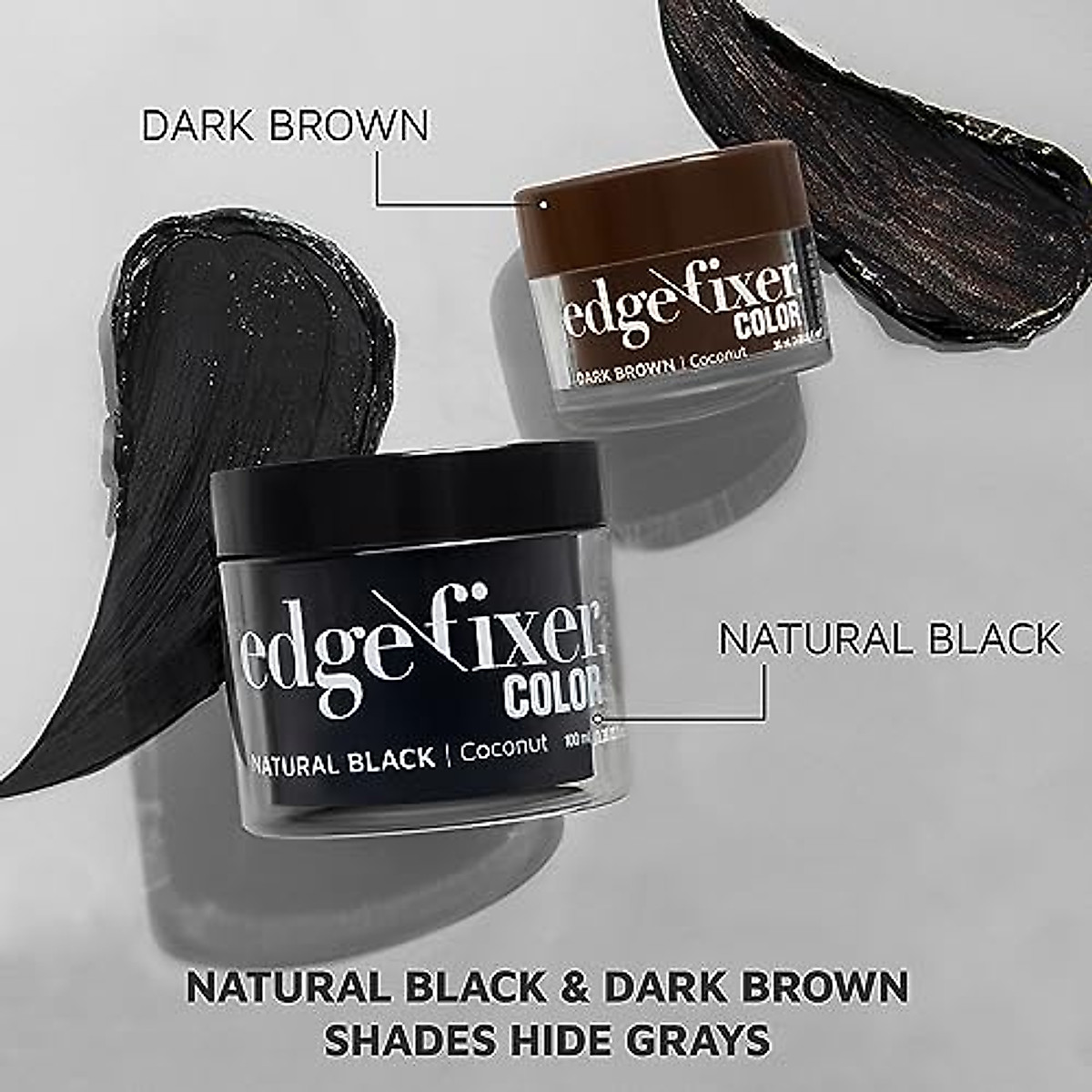 KISS COLORS & CARE Color Edge Fixer 1.01 oz. (30mL) Travel Size - Natural Black, Hides Grays & Fills In Hairline, Moisturizing, No Flakes, 24 Hour Maximum Hold, Natural Results, Keep Edges In Check