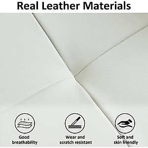 120'' Leather Sectional Couch for Living Room, Modern Modular Sectional Sofa, Ergonomic L Shaped Sofa 4 Seat Sofa, Curved Couch with Button Tufted Seat Cushion & 3 Pillows for Apartment, Office, Beige