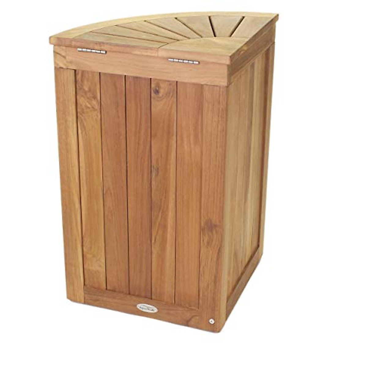 AquaTeak Kai Corner Teak Laundry & Storage Hamper