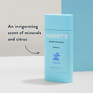 Harry's Men's Deodorant, Odor Control, Aluminum-Free, Stone, 6 Count