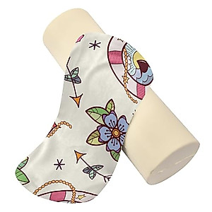 JUNZAN Lighthouse Ship Flowers Rope Arrows Anchor Long Bolster Pillow for Bed Neck Roll Pillow Support Outdoor Round Pillows for Legs Support Pillow Round Cushion Pillow