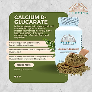 Proviva Calcium D-Glucarate - Absorbable Calcium Can Eliminate Excess Hormones Through The Gut - 90 Servings