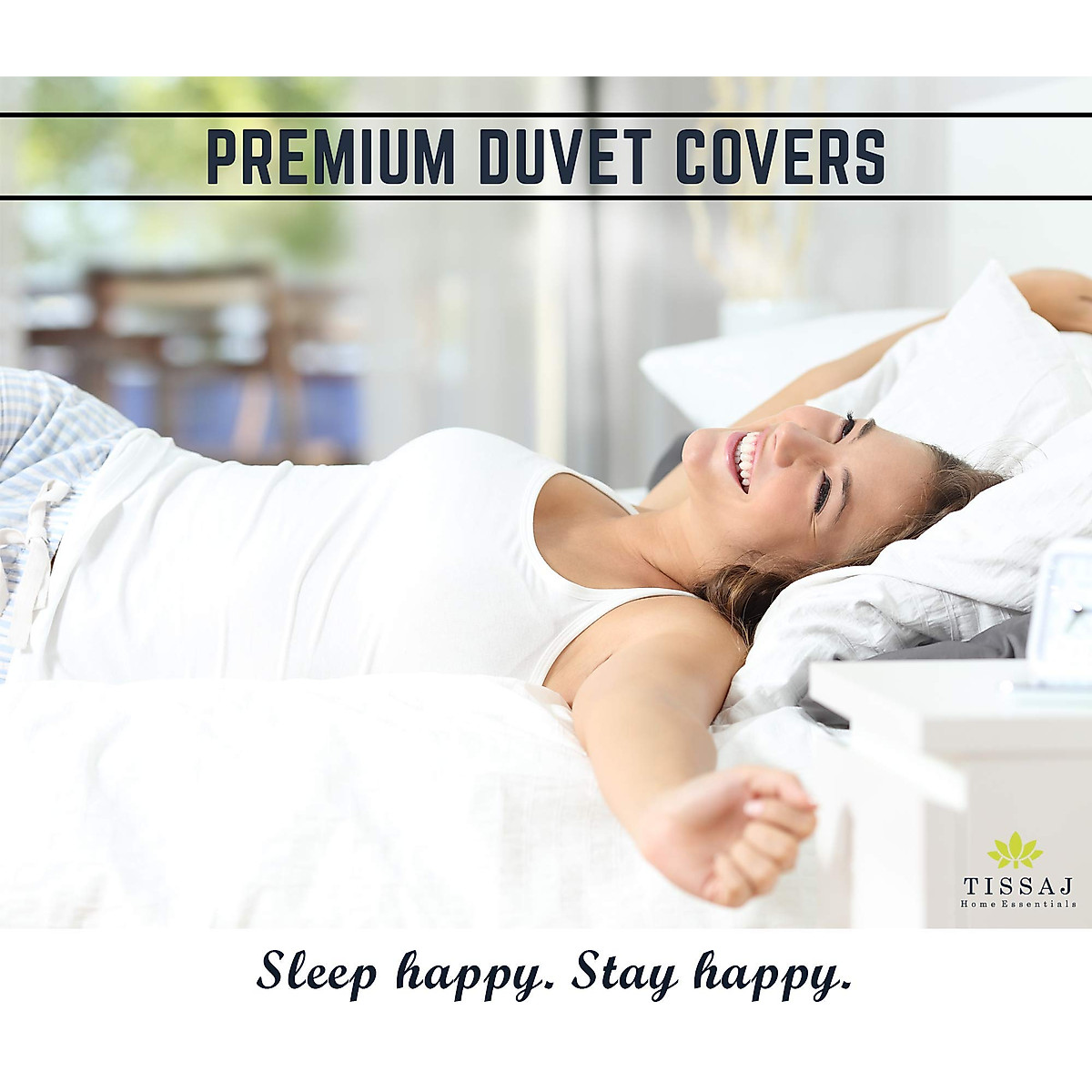 Organic Cotton Duvet Cover Queen/Full – Natural – GOTS Certified – Soft & Smooth Sateen Weave – Secure Fit with Corner Ties & Envelope Closure – Premium Bedding – Machine Washable – Tissaj