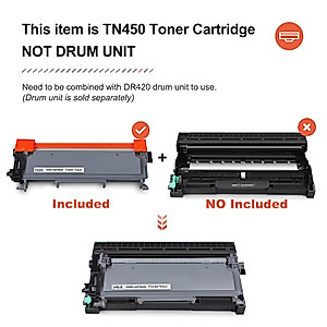 v4ink Compatible Replacement for Brother TN450 TN420 Black Toner Cartridge High Yield to use for HL-2240d HL-2270dw HL-2280dw MFC-7360n MFC-7860dw IntelliFax 2840 2940 4-Packs