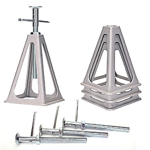 Homeon Wheels Aluminum Stabilizer Stack Jacks for RV,Travel Trailers, Pop-Up Camper, Cars or Boats,Can Support Up to 7936 lbs, Extends 17"- (4 Pack)