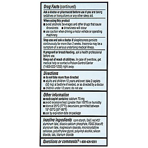 Rite Aid Natural Sleep Aid Caplets, Diphenhydramine HCl, 25mg - 200 Count | Sleeping Pills for Adults Extra Strength