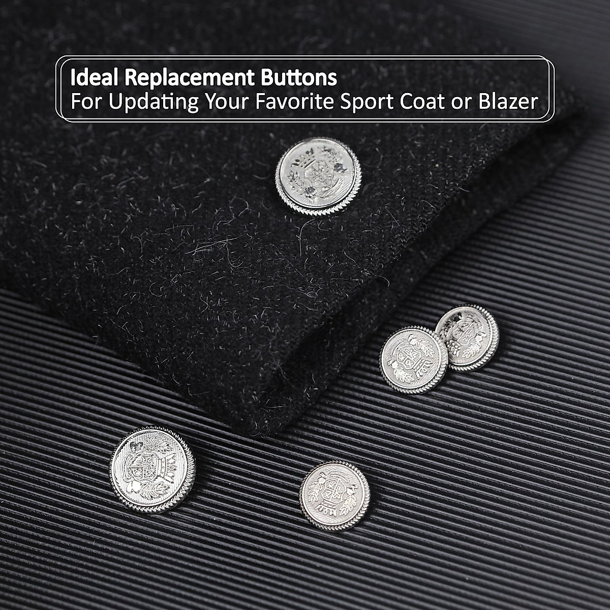 14 Pieces Silver Metal Blazer Button Set 23mm 18mm Blazer Buttons Men Metal Suit Buttons for Men Silver Buttons for Blazer,Suits,Sport Coat,Uniform,Jacket