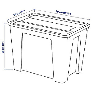 I-K-E-A SAMLA Transparent Box with Lid, Clear 15 ¼x11x11 Inches 6 Gallon