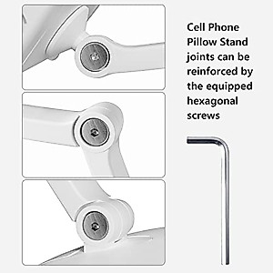 PEPPER JOBS Cell Phone/Tablet Pillow Stand for Bed 360° Angle Adjustable Clip Clamp Cell Phone Holder Dual-arms Height Adjustment Cell Phone Pillow Stand for iPhone 13,12,4.5-13''Phone/Kindle/Tablet