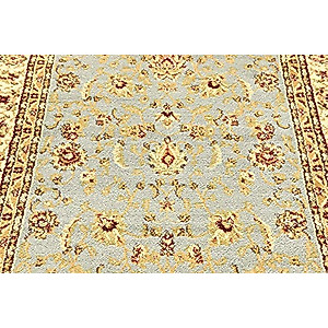 Unique Loom Voyage Collection Traditional Oriental Classic Intricate Design Area Rug (4' 0 x 6' 0 Rectangular, Light Blue/Gold)