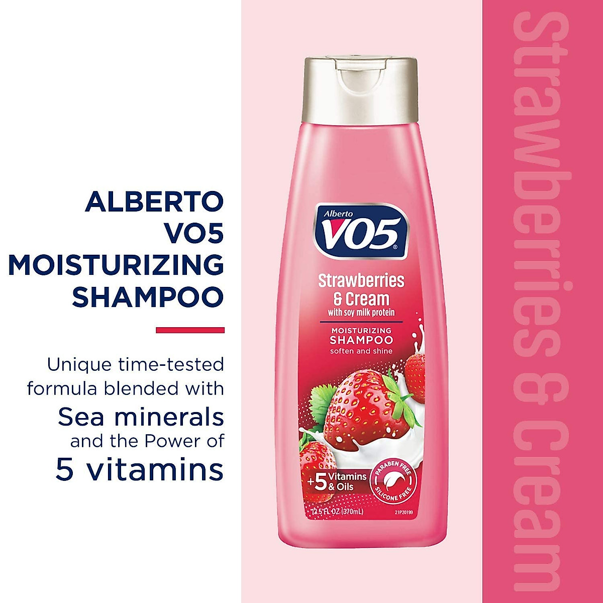 Moisture Milks Shampoo, 12.5 Oz, Strawberries by Vo5 (Pack of 2)