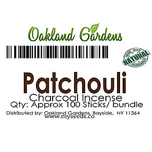 Patchouli Incense - Overall Earthy, Dark-Cold, Slightly Sweet. Musky Incense of Choice for Years - Premium Choice Incense by Oakland Gardens (Patchouli (100 Sticks))
