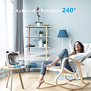 Camping Table Fan with LED Light, Portable Outdoor Tent Fan with 240° Rotation and Hook, 10000mAH USB Rechargeable Personal Desk Fan with 3 Lighting Modes and Stepless Wind Speed for Camping Travel