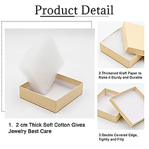 opaprain Cardboard Jewelry Brown Gift Boxes 20 Pack3.5×3.5×1 inches, its apply to displaying necklaces, rings, bracelets, earrings
