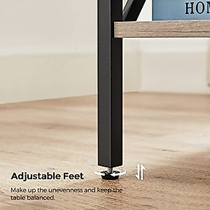 VASAGLE Tall Nightstand with Drawer and Storage Shelf, End Table, Side Table, 13.8 x 13.8 x 27.6 Inches, Industrial, Greige and Black ULET501B02