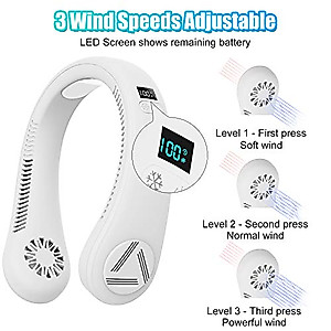 NORMIA RITA [2023 Upgraded] Personal Air Conditioner Neck Fan with Refrigeration Chip USB Poratble Fan LED Screen Fast Cool 45℉-55℉/ 3 Wind Speeds