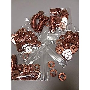 penny with cross cut out, 250 pennies with cross cut out plus 1 bag of 50 free,