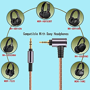 FAAEAL WH-1000XM4 Balanced Cable,Replacement for Sony WH-1000XM5 XM3 XB910N,Audio Technica ATH-M50xBT S700BT Headsets,Works on M11+,M15,M17 Digital Music Players 4.9ft(2.5mm Plug)