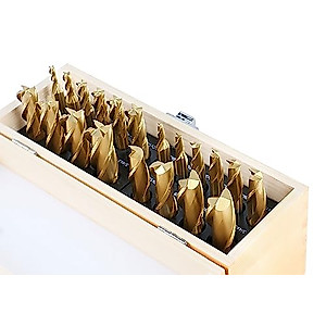 Accusize Industrial Tools 20 Pc Hss Tin Coated End Mill Set, 2 Flute and 4 Flute, Cutting Diameter from 3/16'' up to 3/4'', 1810-0100