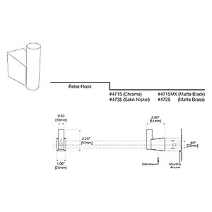 Gatco 4735 Bleu Robe Hook, Satin Nickel