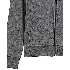 Amazon Essentials Women's Sherpa-Lined Fleece Full-Zip Hooded Jacket (Available in Plus Size), Charcoal Heather, Large