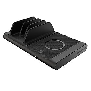 Scosche BLKIT5-SP0 BaseLynx Modular Charging System With a Qi-Certified Wireless Charging Station, a Multi-Device Device Charging Station with One PD 3.0 USB-C Charging Port & Two USB-A Charging Ports