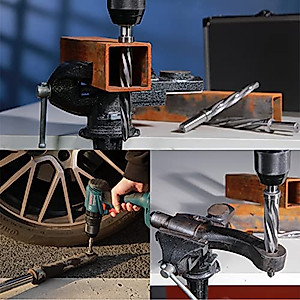 Jerax tools M2 HSS Taper Chucking Reamer 4pcs Set, 3/8", 1/2", 5/8", 3/4", Fit 3/8" or 1/2" Shank Chuck, Spiral Flute, Bridge/Construction Reamer for Steel, Alloy, Aluminum, Wood, Plastic