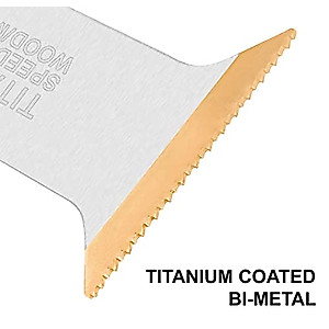 EZARC Titanium Oscillating Multitool Blades Extra-Long Power Cut Saw Blades Fast Cutting for Wood, Metal and Hard Material, 3-Pack